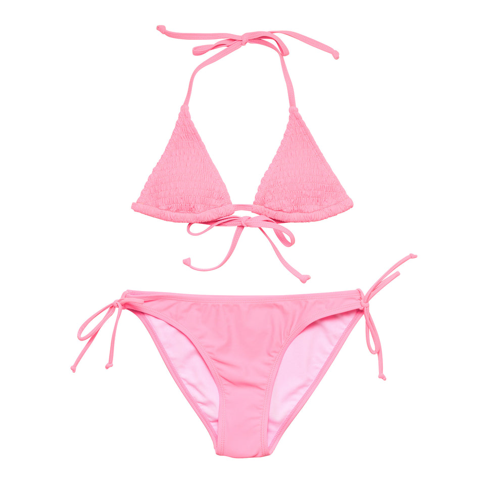 Pink Shirred Triangle Bikini | Snapper Rock