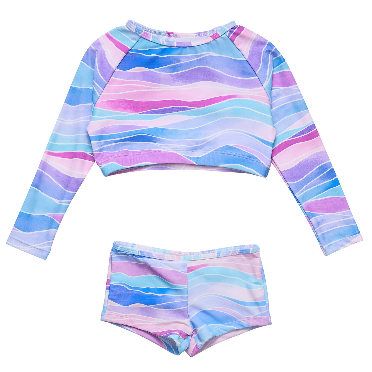 Water Hues Crop LS Rash Top Set | Snapper Rock