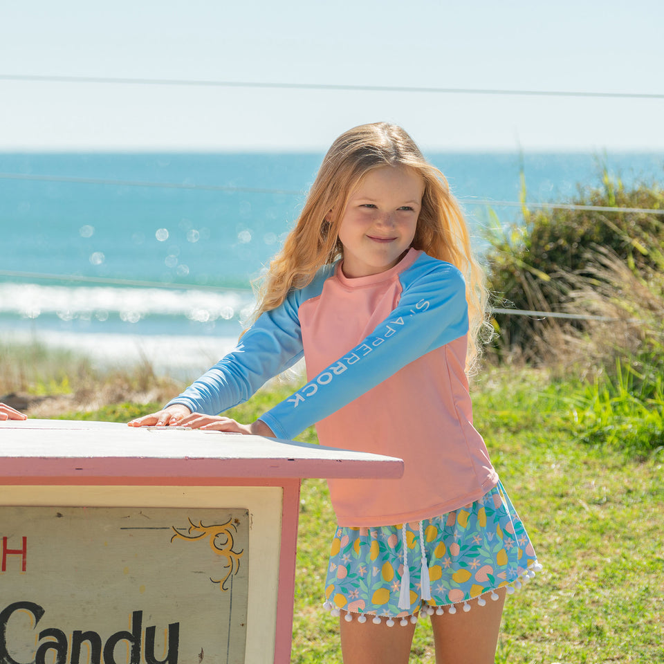 Peach Colorblock LS Rash Top | Snapper Rock