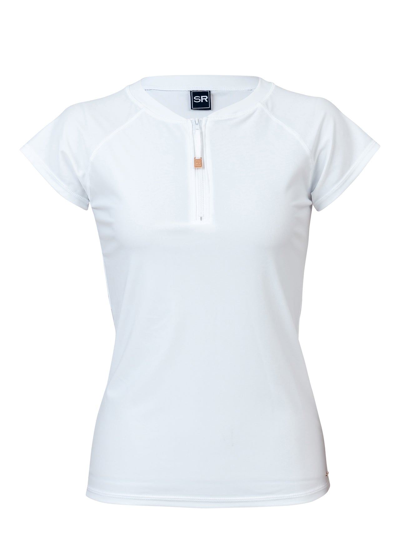 Womens White 1/2 Zip SS Rash Top – Snapper Rock